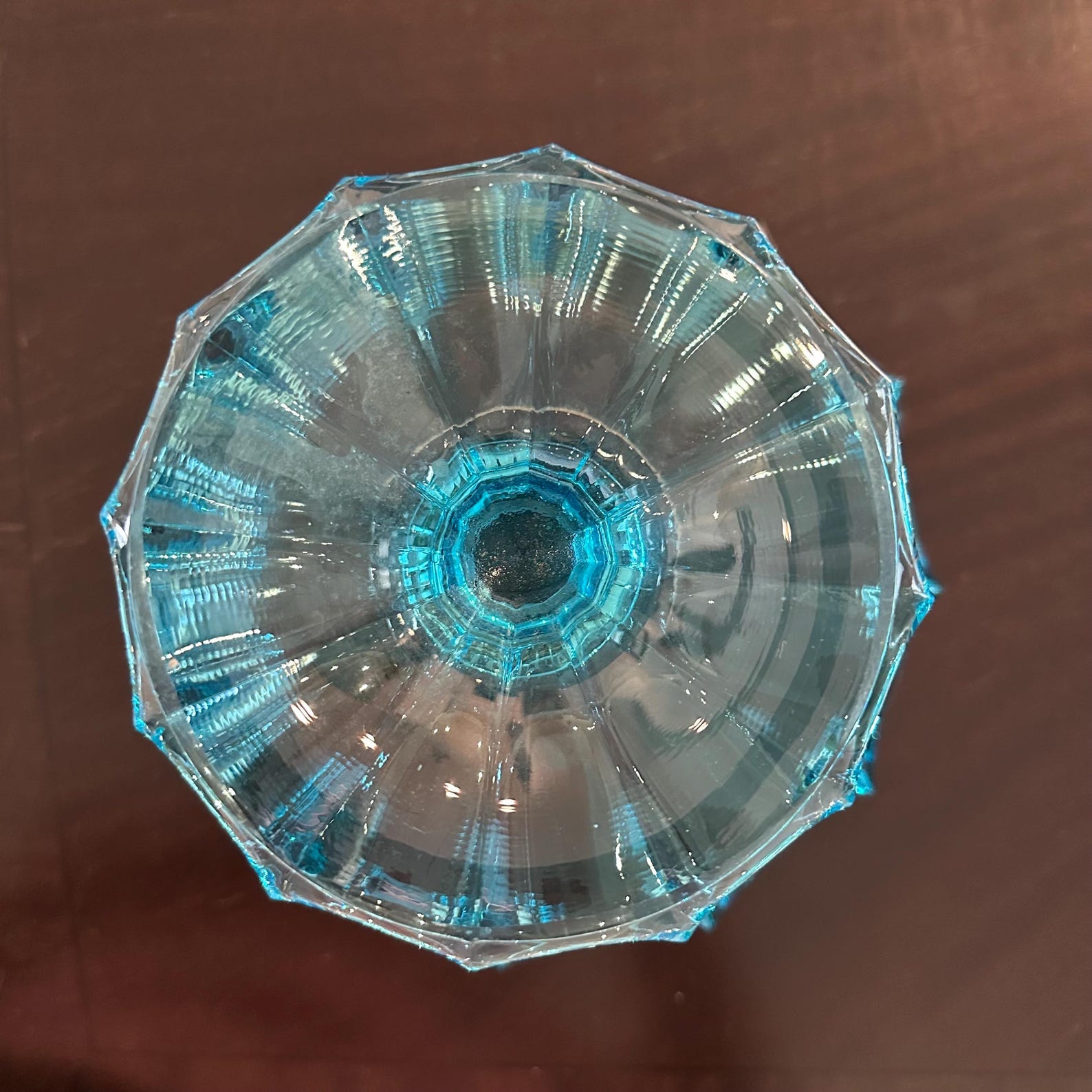 MCM Fostoria Coin Blue Glass Compote Pedestal Bowl Art Glass - Etsy