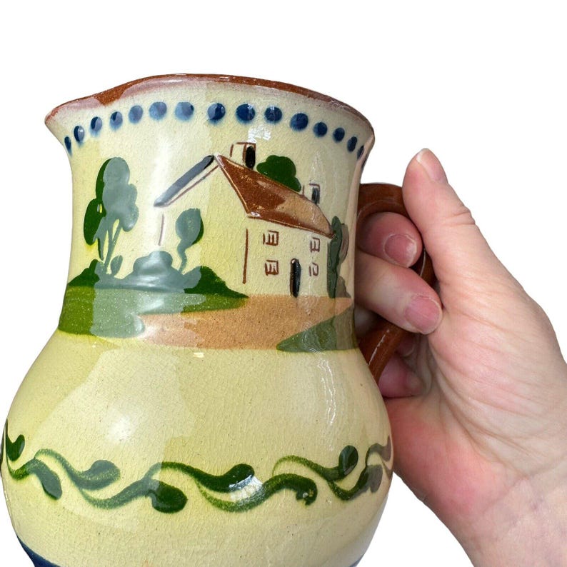 Vintage Torquay Mottoware Pottery Milk Jug Made in England Landscape ...