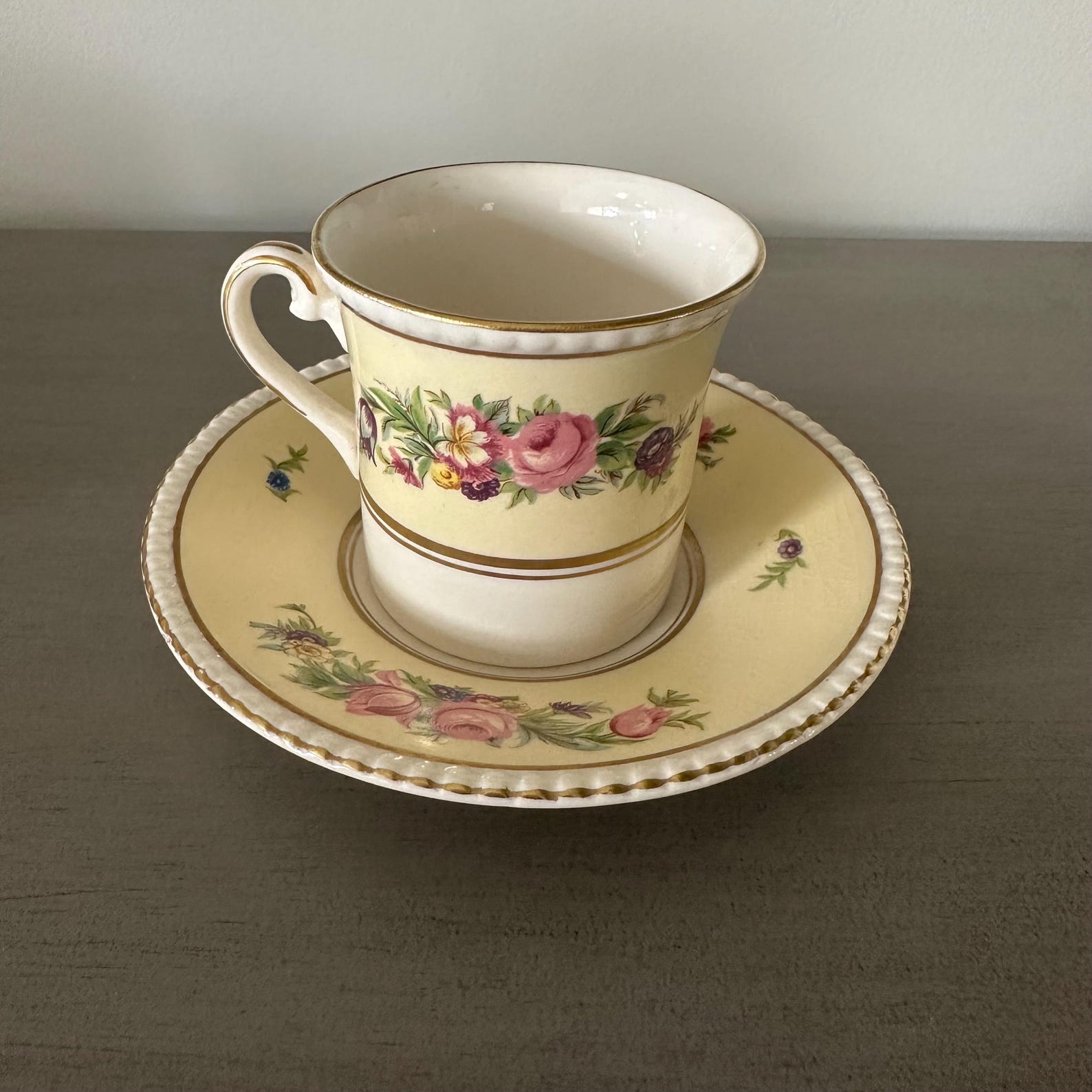 Ambassador Ware Roses Demitasse Teacup and Saucer Set • Fondeville ...