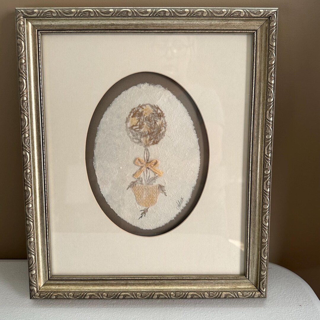 Vintage Wall Art Dried Flower Handmade Paper Framed 3D 14x12 - Etsy