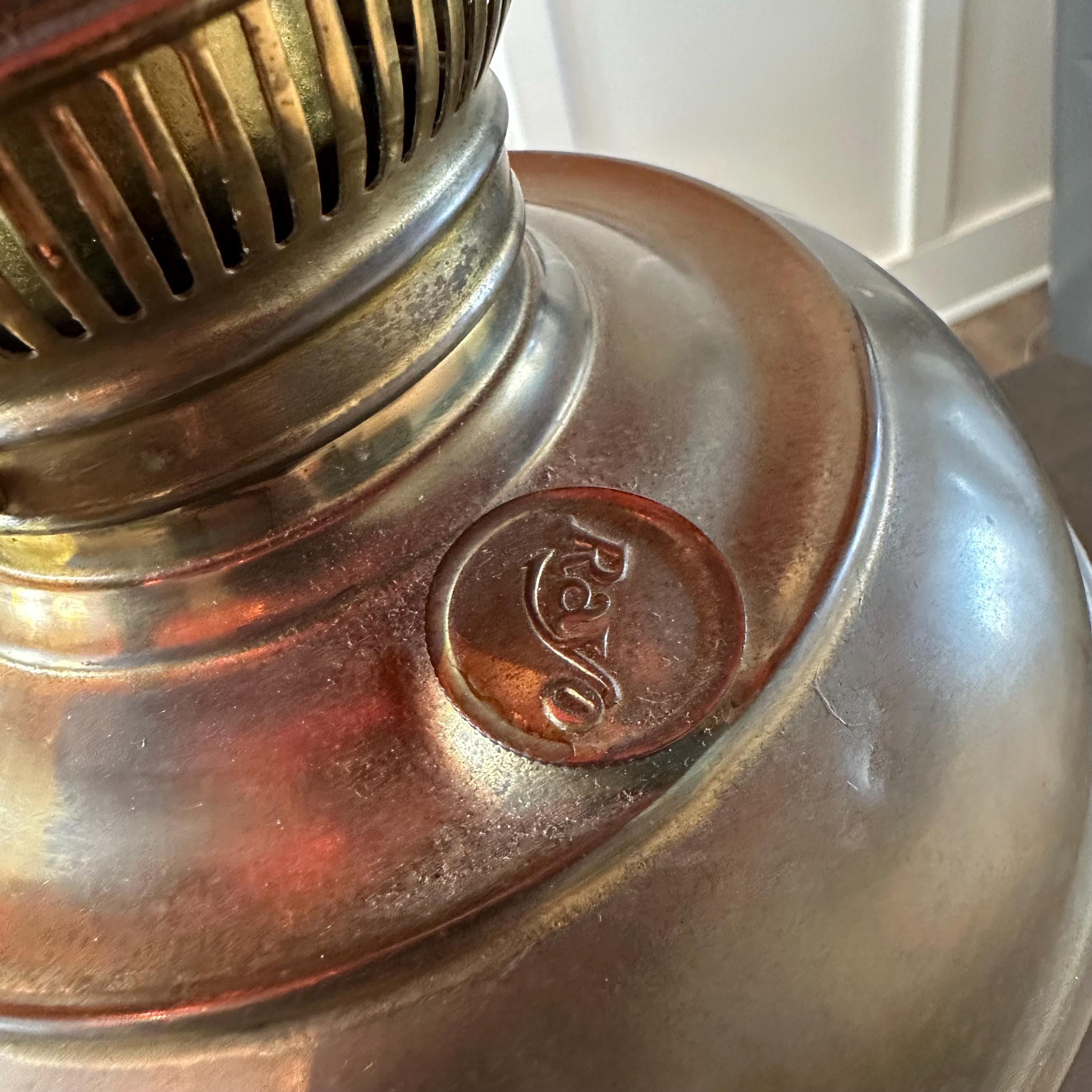 Antique RAYO Brass Oil Lamp Bubble Dot Glass Lamp Shade • Electrified ...