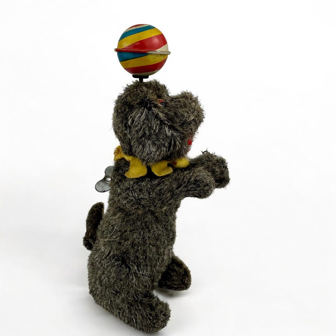 Vintage Wind up Dancing Dog Balancing Tin Ball - Puppy Working! - Etsy