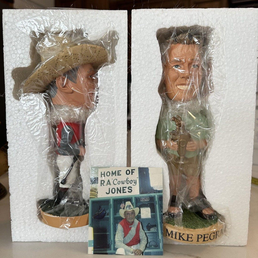 Vintage R.A. Cowboy Jones & Mike Pegram Bobbleheads - 2003 Ellis Park ...