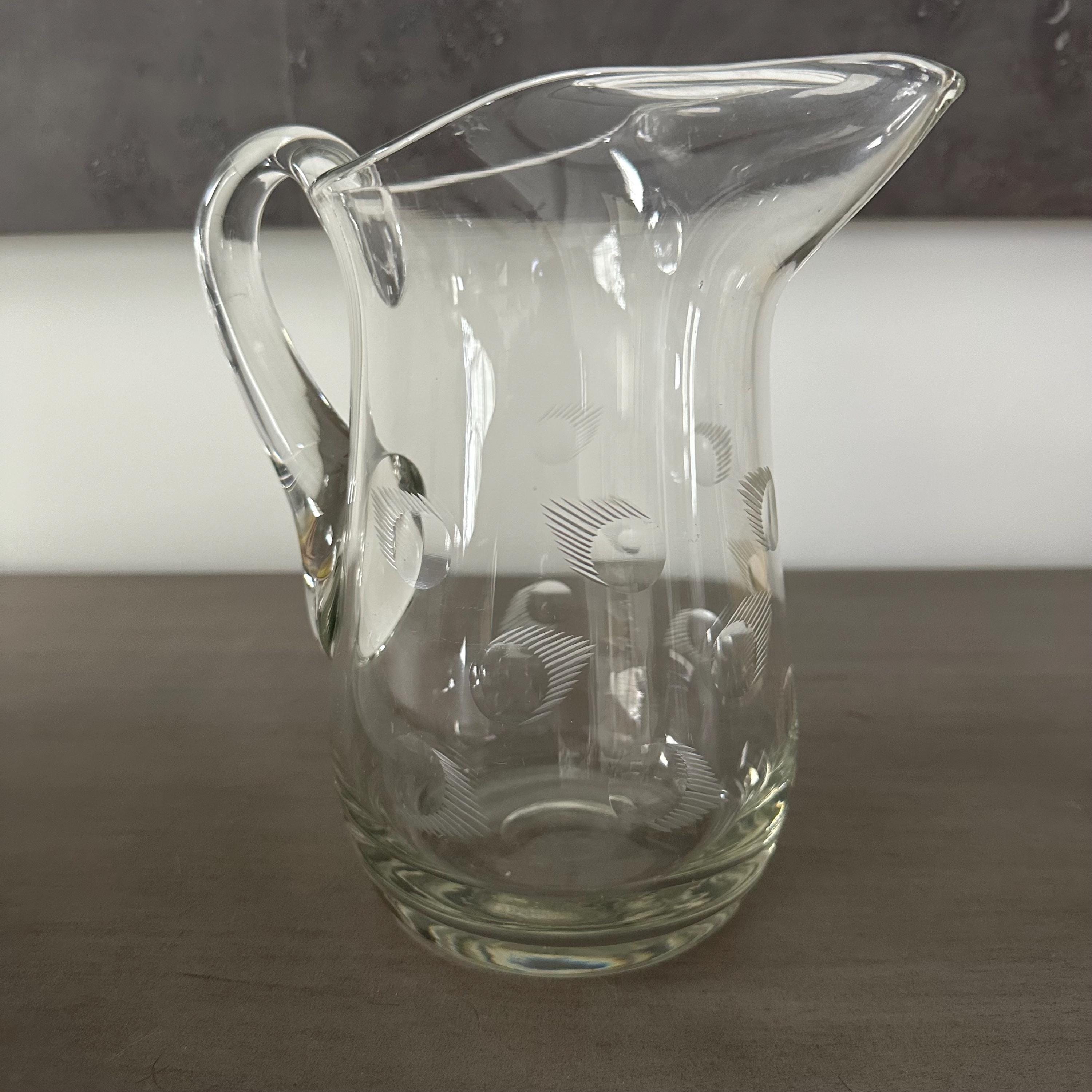 MCM Atomic Hand Blown Glass Pitcher • Bar Ware • Clear Atomic Comet ...