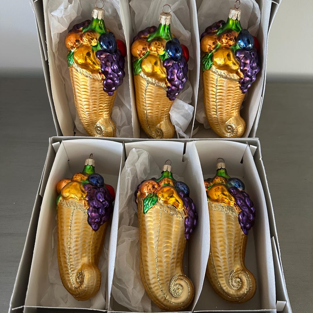 Vintage Blown Glass Cornucopia Ornaments - Czech Republic, Set of 6 - Etsy
