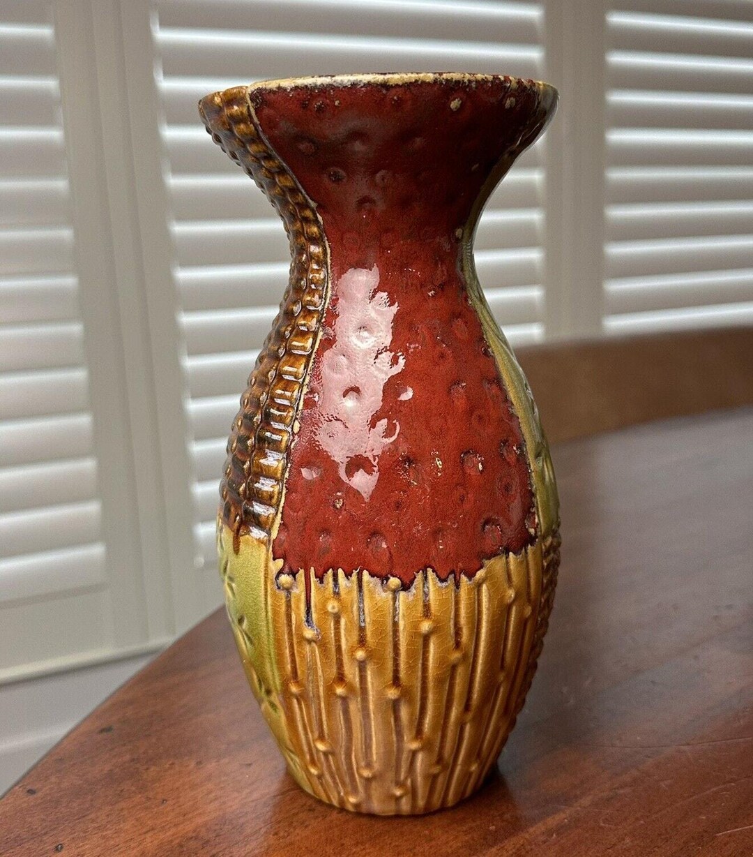 Vintage Lyon Home Gallery Ceramic Hand Made Candle Pillar Holder Glazed ...