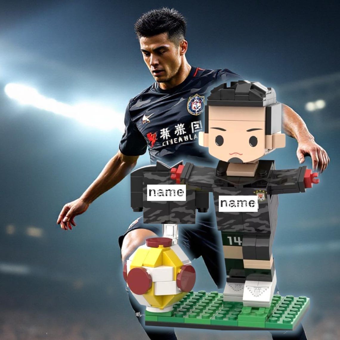 Custom Soccer Player Minifig Brick Figure, Soccer Player Figures ...