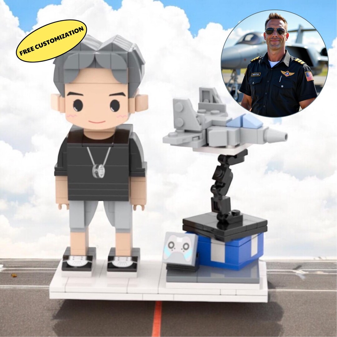 Custom Brick LEGO Pilot Figure – Personalized Gift for Pilot, Pilot ...