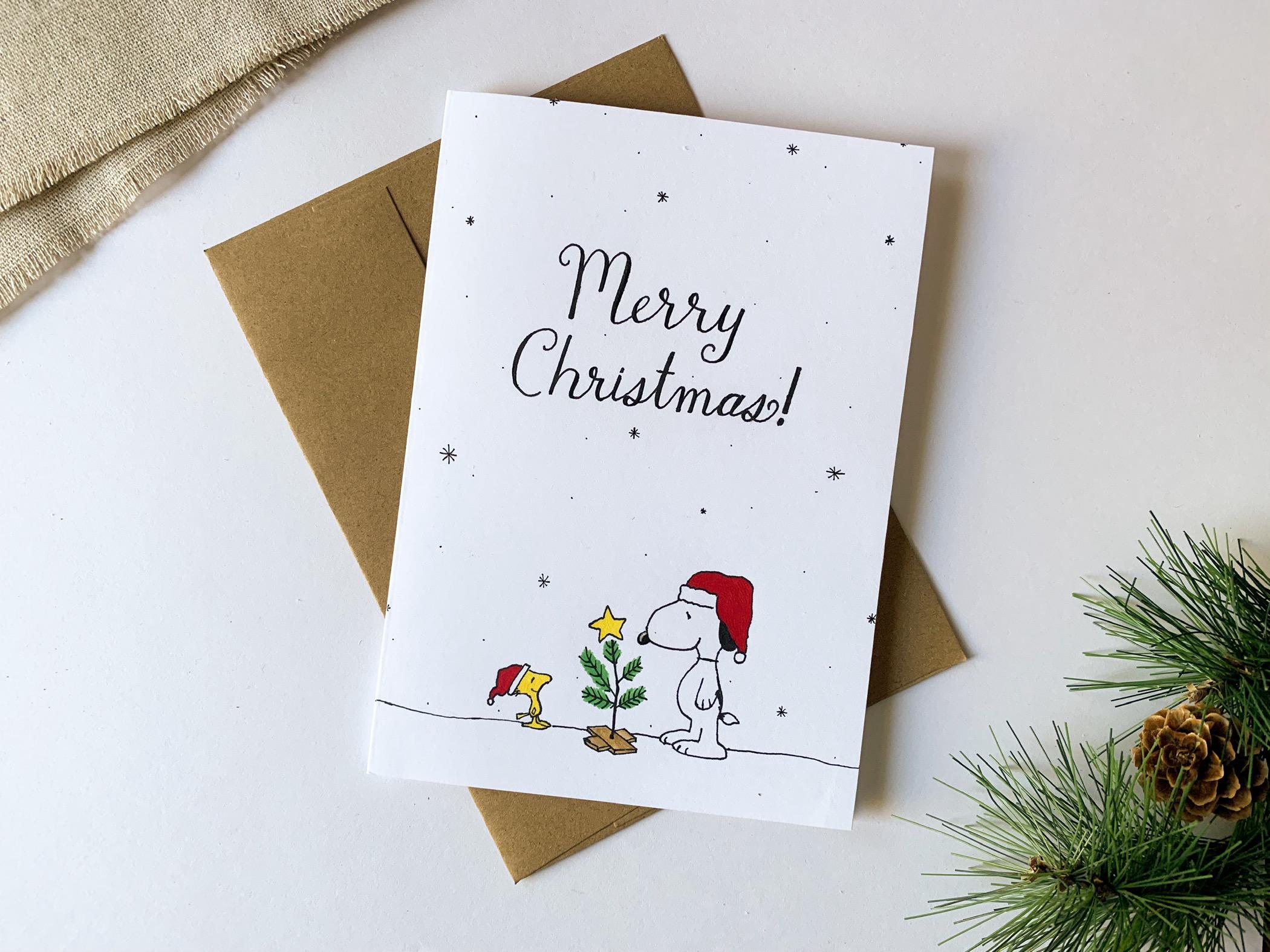 Snoopy Christmas Card / Blank Christmas Card / Holiday Snoopy Card ...
