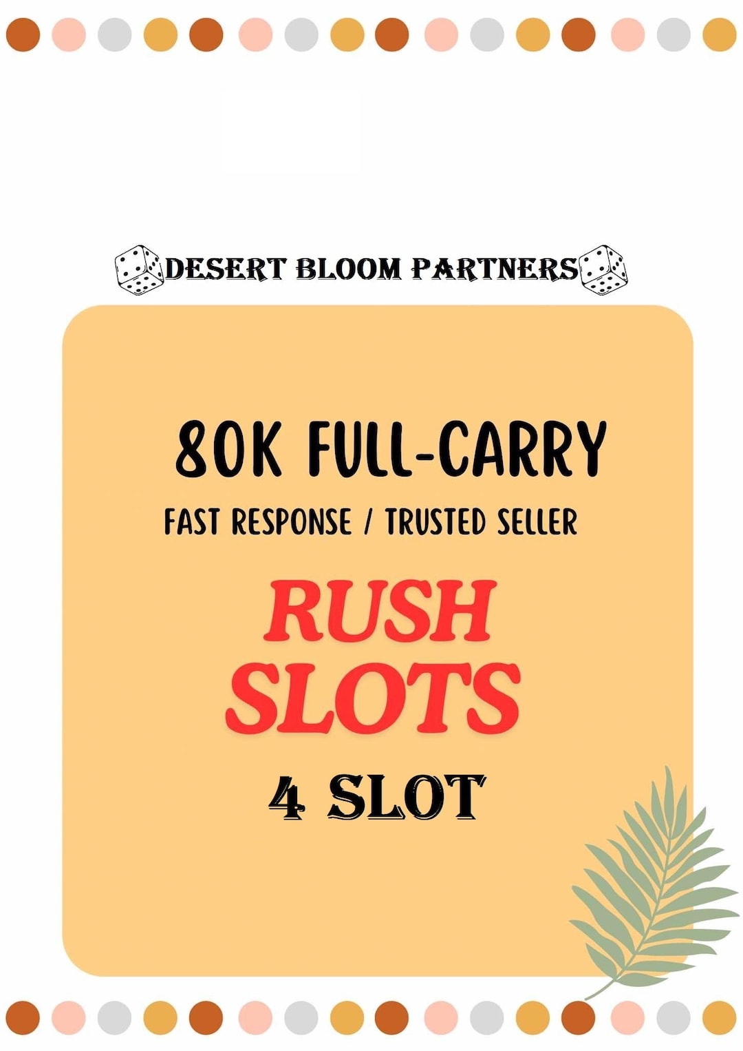 Pre Order - Desert Bloom Partners - Monopoly Go - 4 Slots - 80k FULL ...
