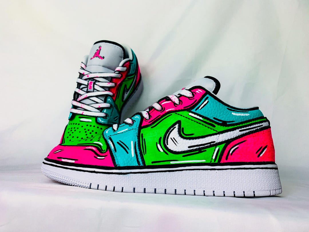 Air Jordan 1 Low •CARTOON• - Etsy