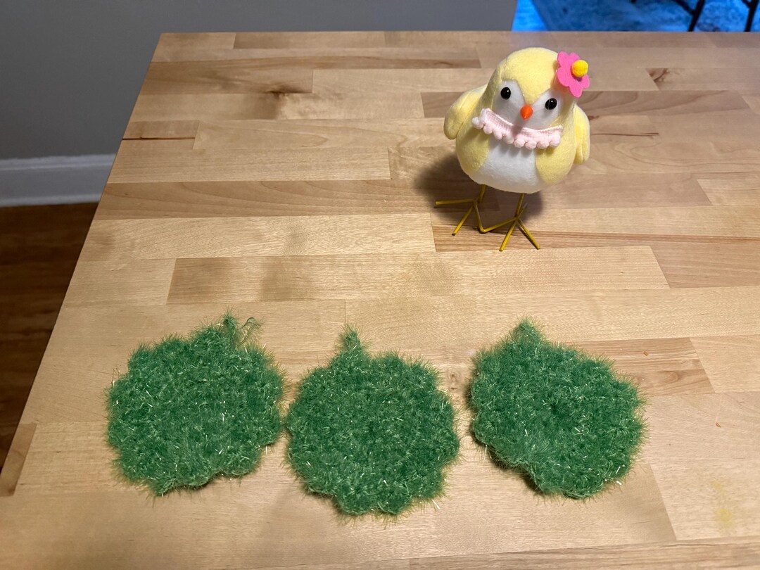 Crocheted, Polyester, Green Sparkle Scrubbies! - Etsy