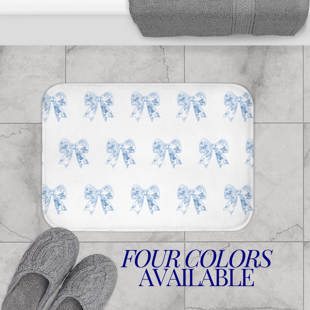 Memory Foam Bath Mat French Country Bathroom Decor Soft Bath Rug White ...