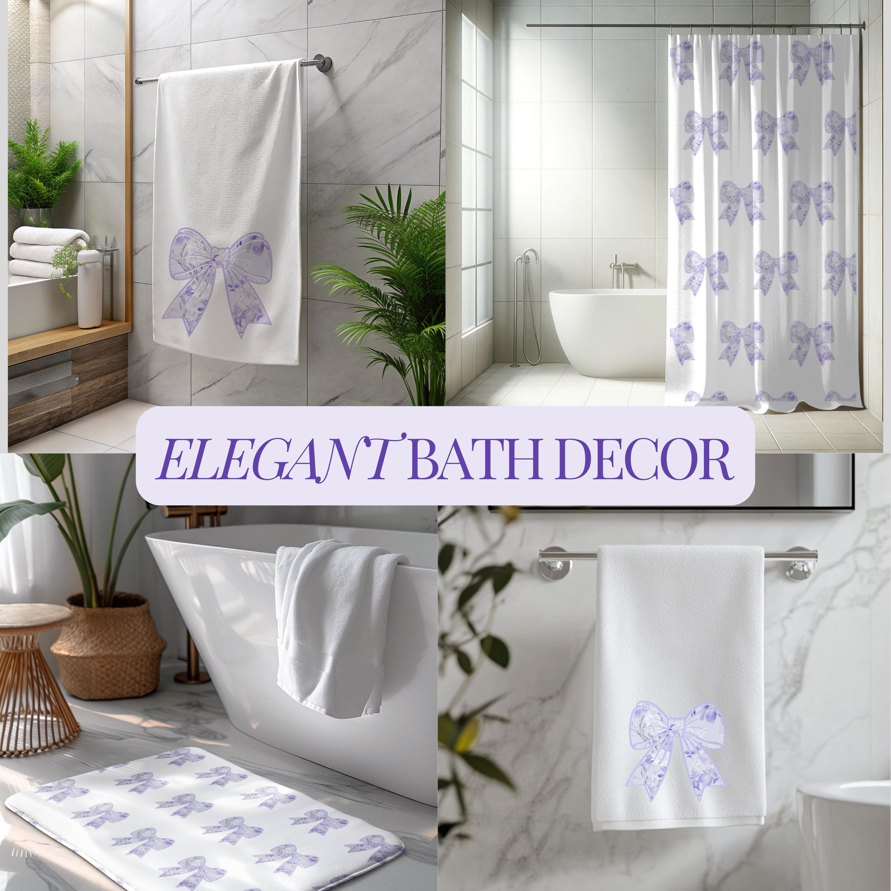 Chinoiserie Bow Bath Set Elegant Lavender Bath Bundle Guest Bath Luxury ...