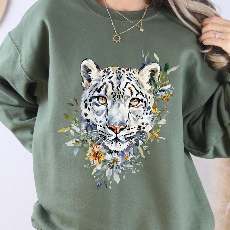 Snow Leopard Sweater Women - Etsy