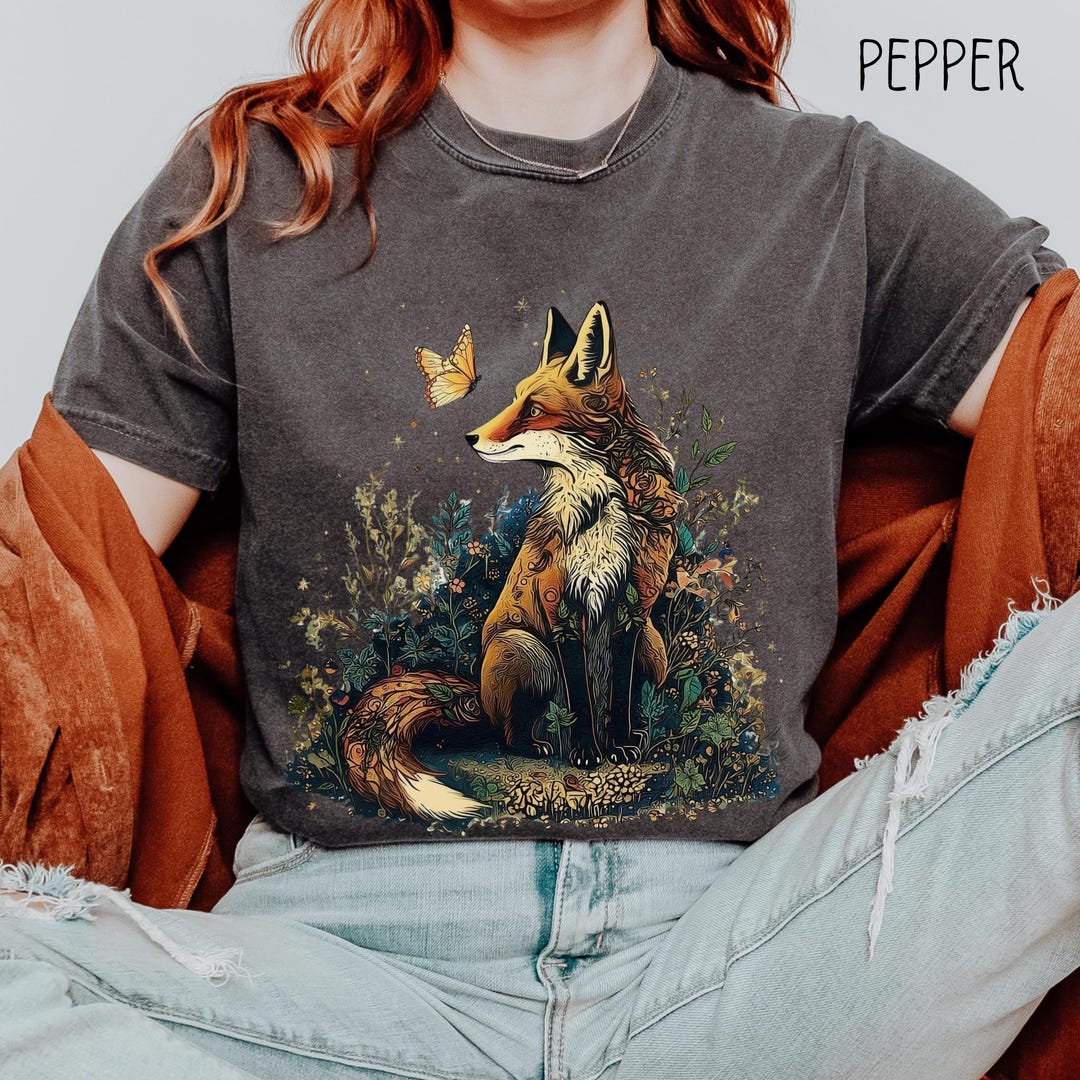 Forestcore Red Fox Comfort Colors Adult Unisex Tee & Long Sleeve Shirt ...