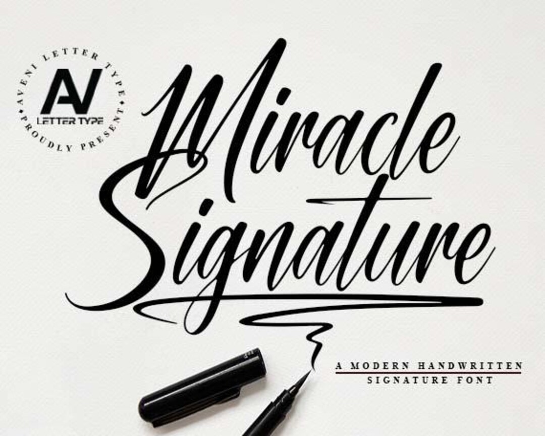 Miracle Signature | Handwriting Font, Commercial Use, Digital Font ...