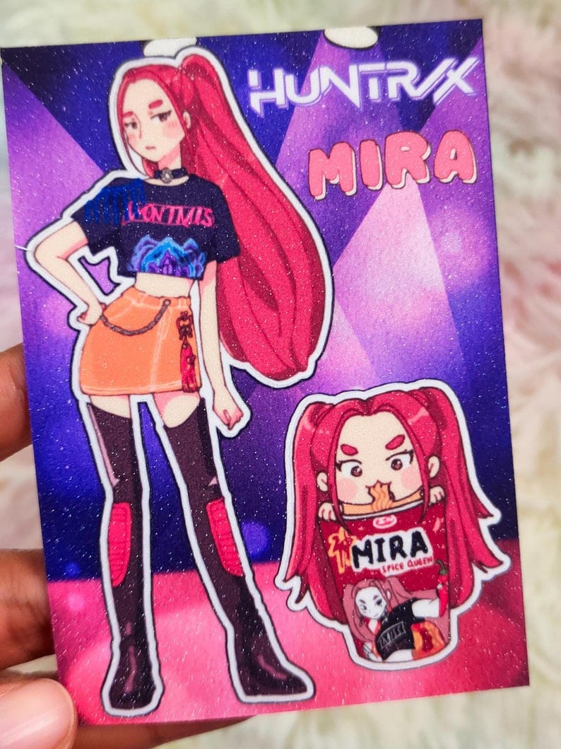 Kpop Demon Hunters Huntrix Hand Drawn Full Body Stickers Rumi Zoey Mira ...