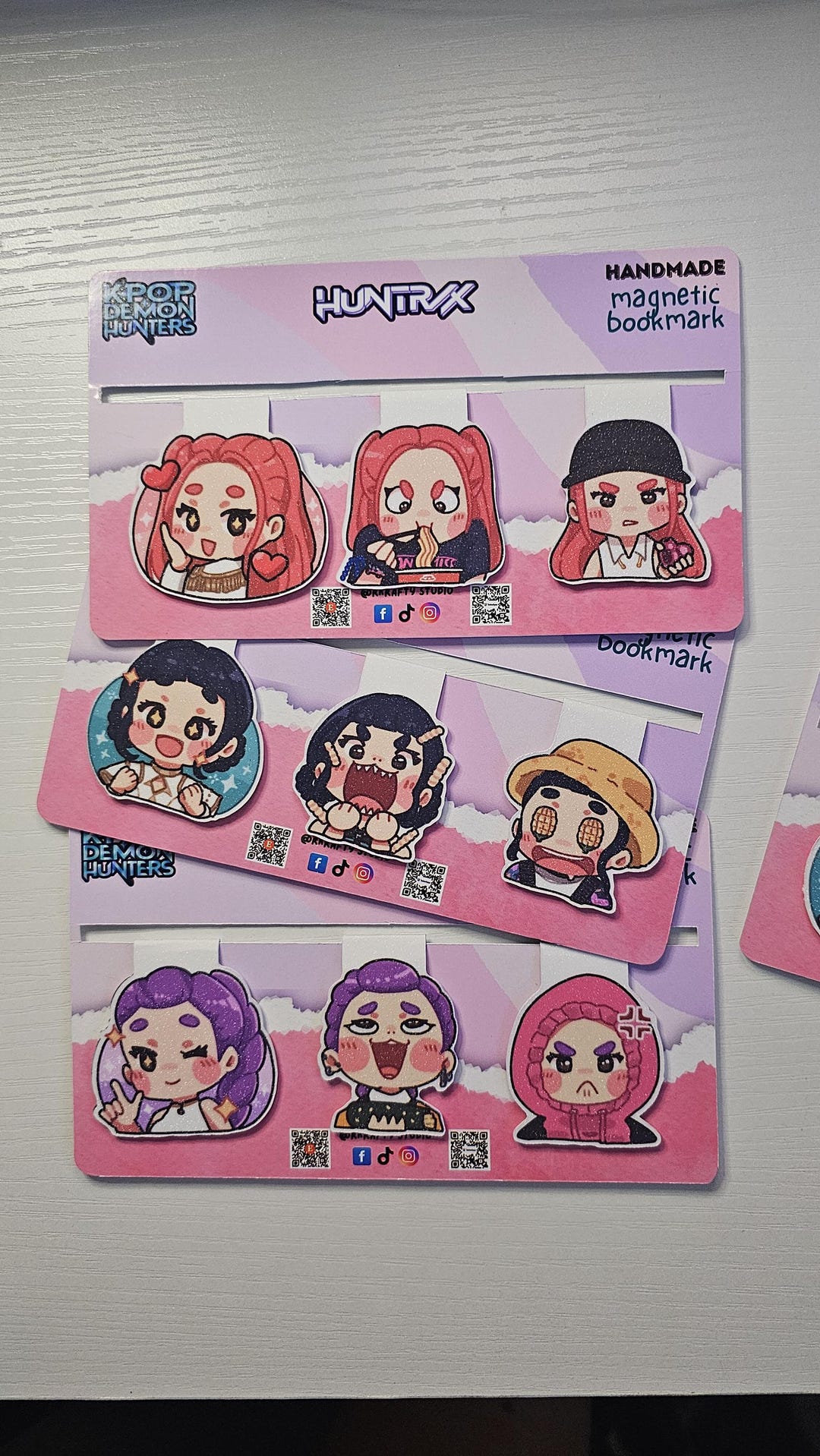 Hand Drawn Kpop Demon Hunters Magnetic Bookmark Huntrix Rumi Mira and ...