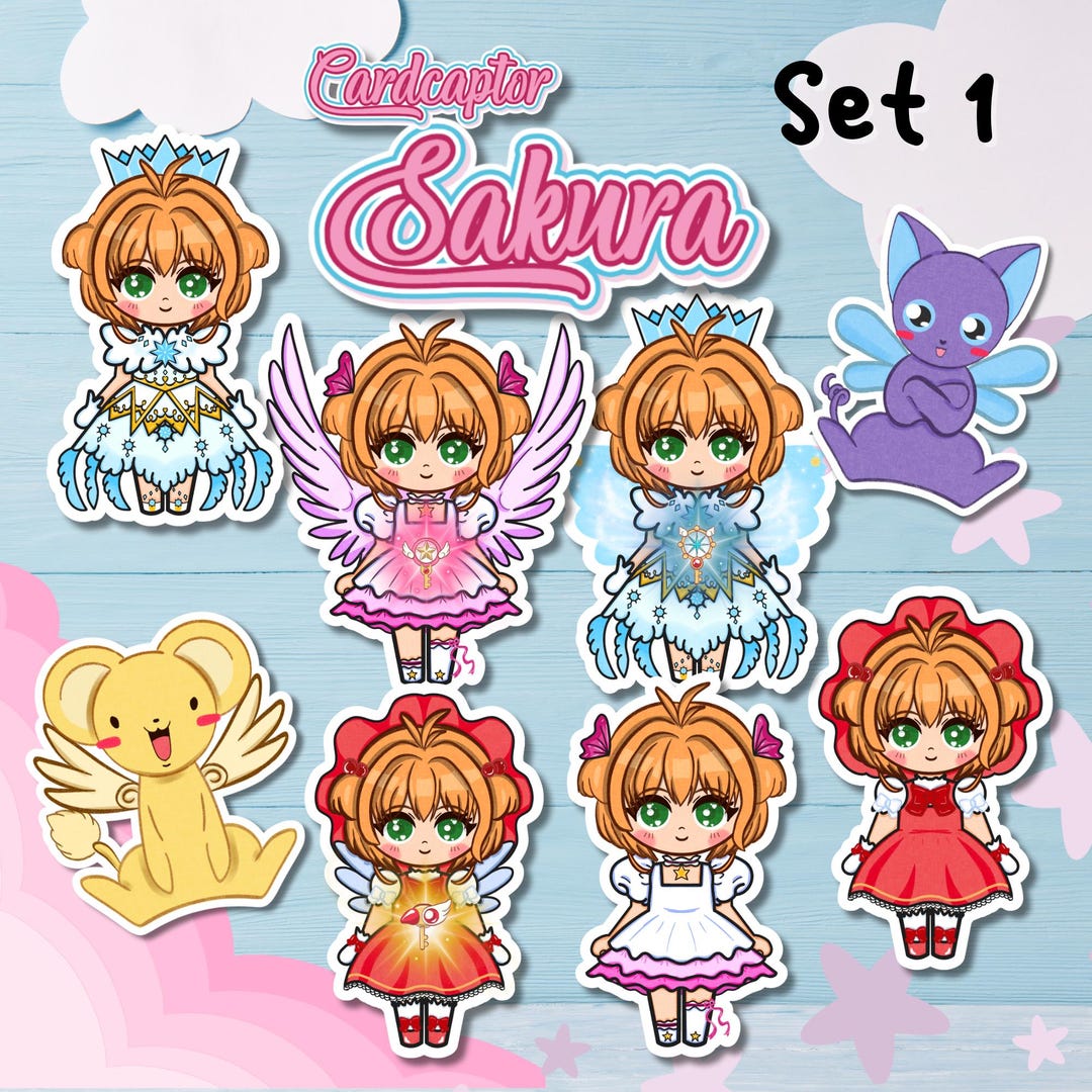 Card Captor Sakura Hand Drawn Sticker Pack and Magnetic Bookmark - Etsy ...