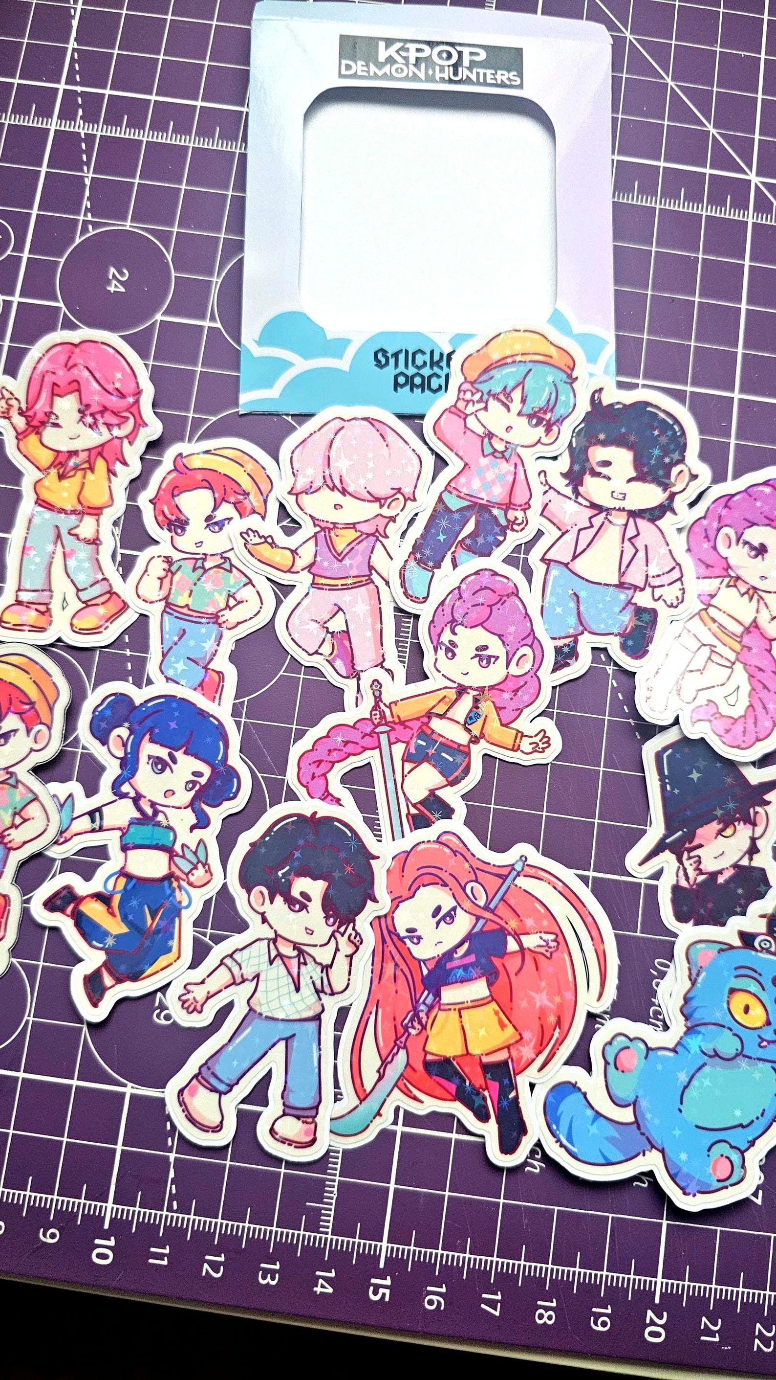 Kpop Demon Hunters Huntrix Hand Drawn Sticker Pack Collection - Etsy