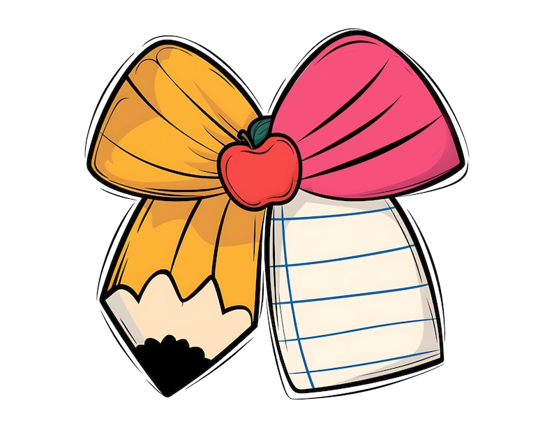 Teacher Pencil Paper Bow Png File, Can Be Personalized With Teachers ...
