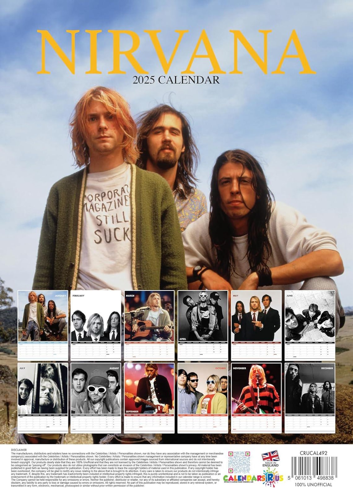 Nirvana 2025 Calendar - Etsy