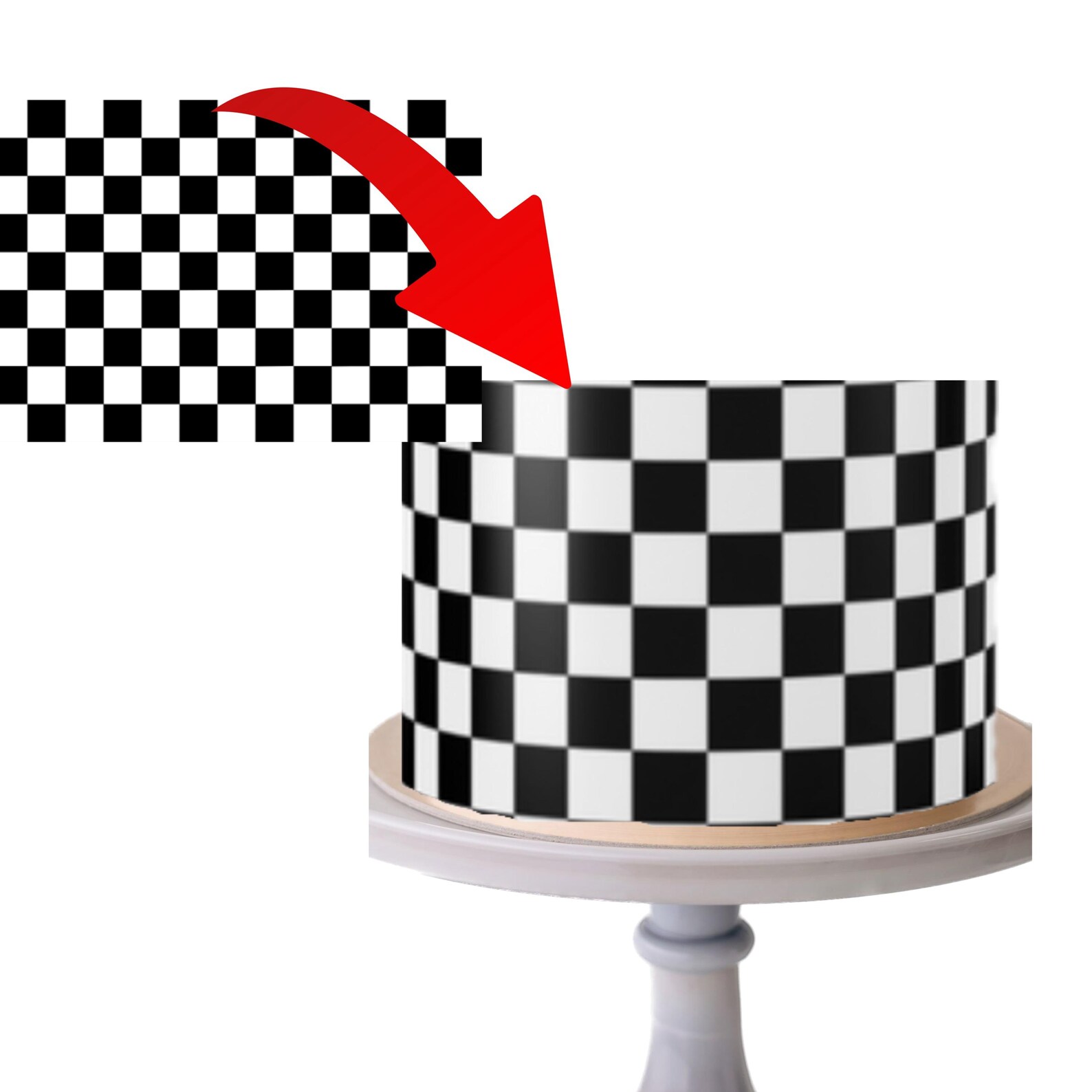 Black and White Checker Racing Edible Cake Topper, Icing Sheet - Etsy