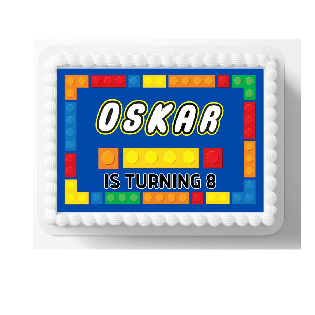 Personalized Building Bricks Edible Cake Topper Icing Sheet - Etsy