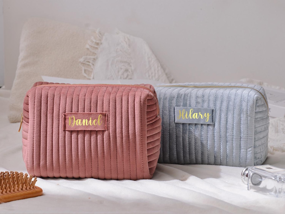 Bride Toiletry Bag,travel Toiletry Bag,custom Velvet Cosmetic Bag,suede ...
