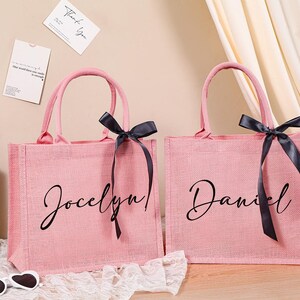 Bridesmaid Gift Bag,personalized Bridesmaid Burlap Bag,wedding Gift Bag ...