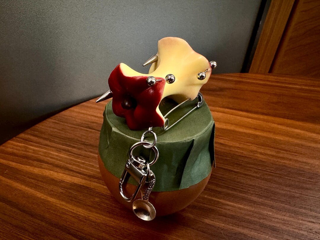 Miniature Apple Core Keychain: Gothic Food Purse Charm - Etsy
