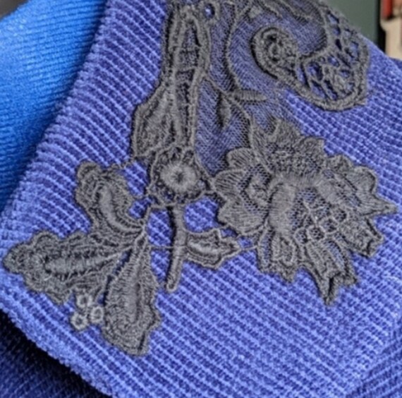 Vintage Royal Blue Corduroy Bunny Rabbit Jacket - Gem