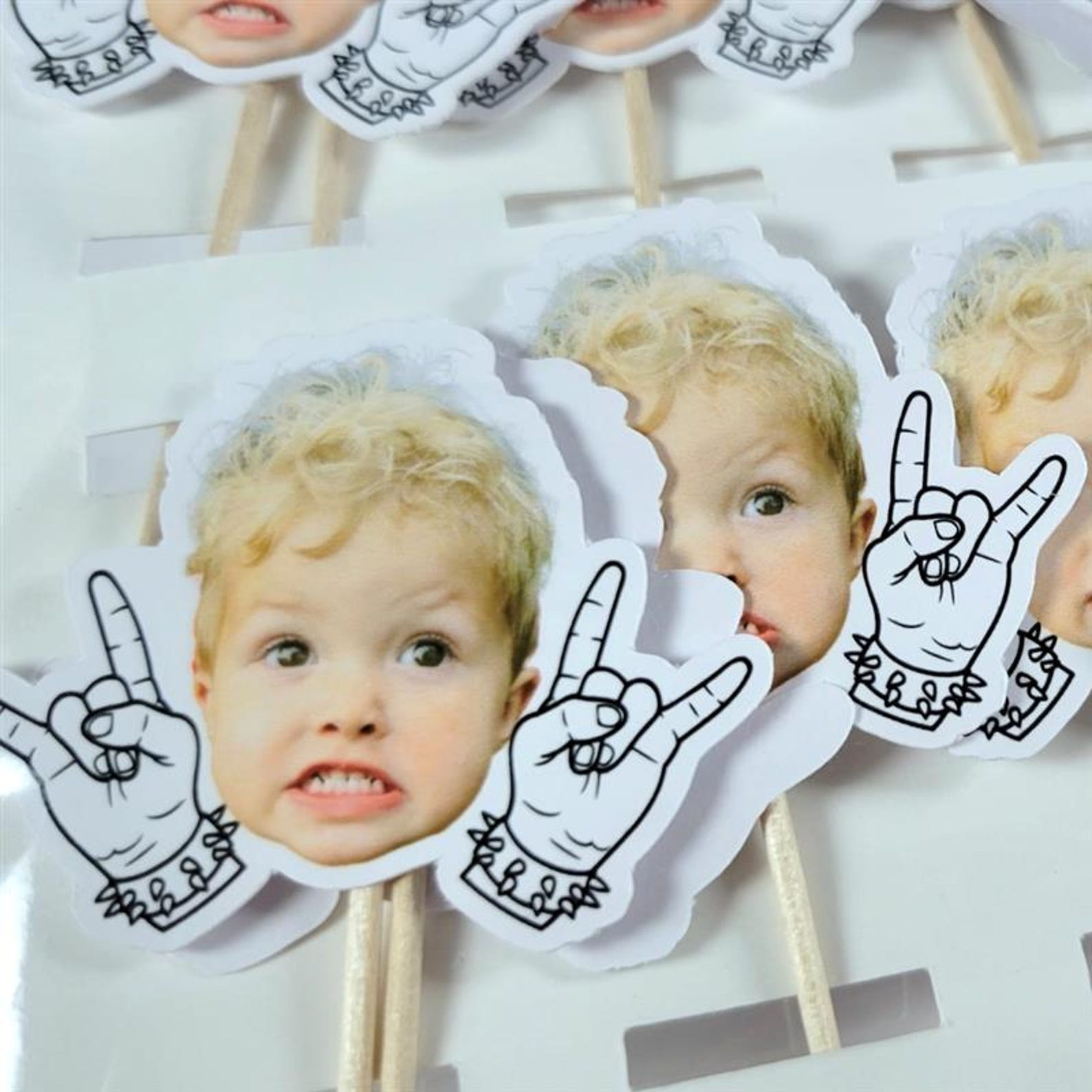 Custom Rock and Roll Birthday Cupcake Toppers, Rockin One, Born Two ...