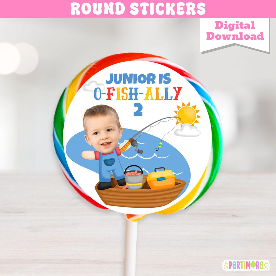Fishing Round Labels | O Fish Ally Birthday Party Tag Printables ...