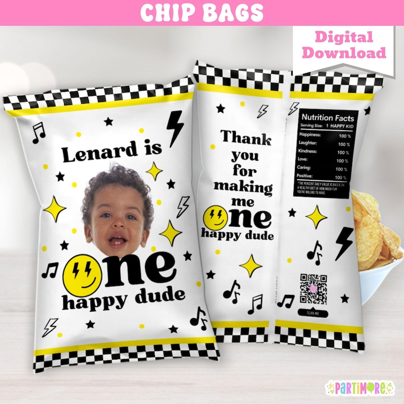 One Happy Dude Chip Bag - Etsy