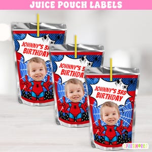 Personalized Spider Birthday Juice Labels - Etsy