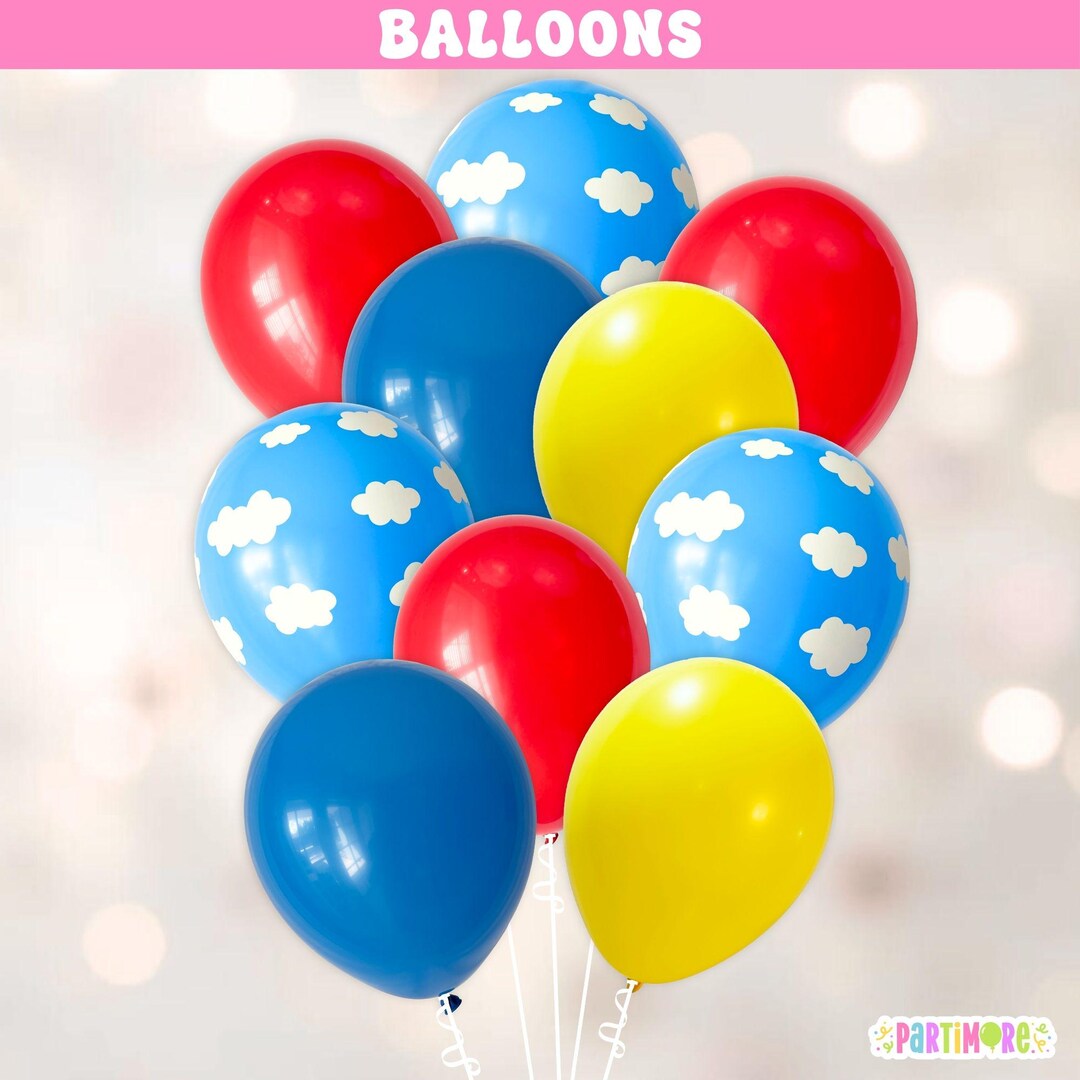 Primary Color Balloon Bouquet | Transportation, Train 2nd Birthday ...
