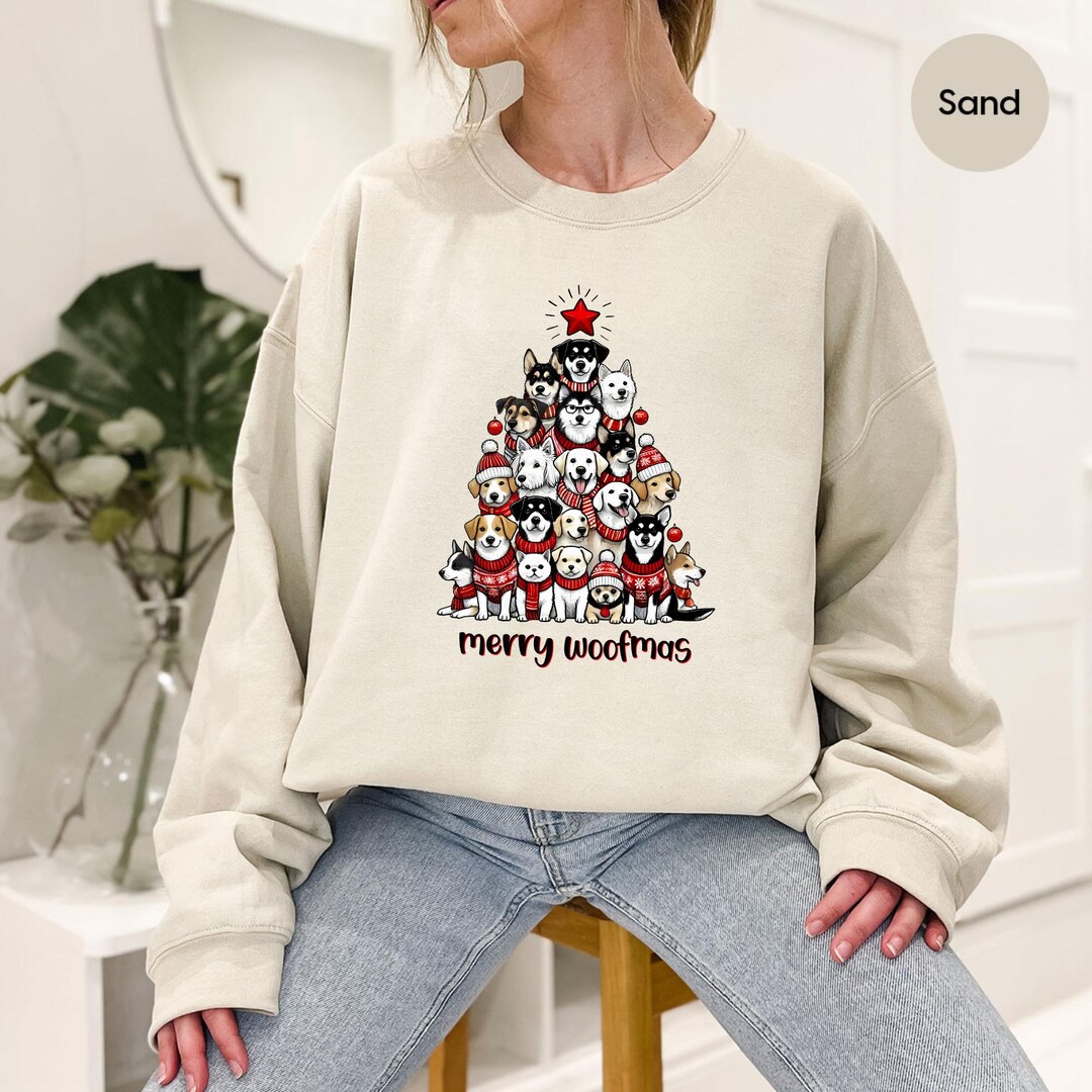 Merry Woofmas Shirt, Christmas Dogs Tree Shirt, Funny Christmas Shirt ...