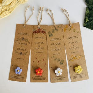 Personalized Seed Paper Bookmark: Plantable Wildflower Wedding Favor ...