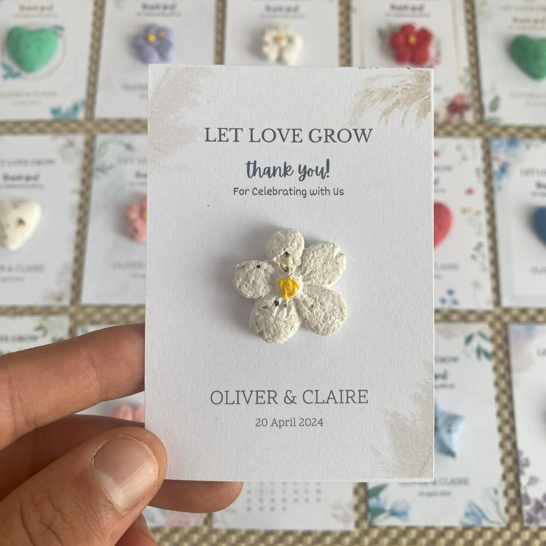 Personalized Seed Paper Wedding Favors | Plantable Eco-friendly ...