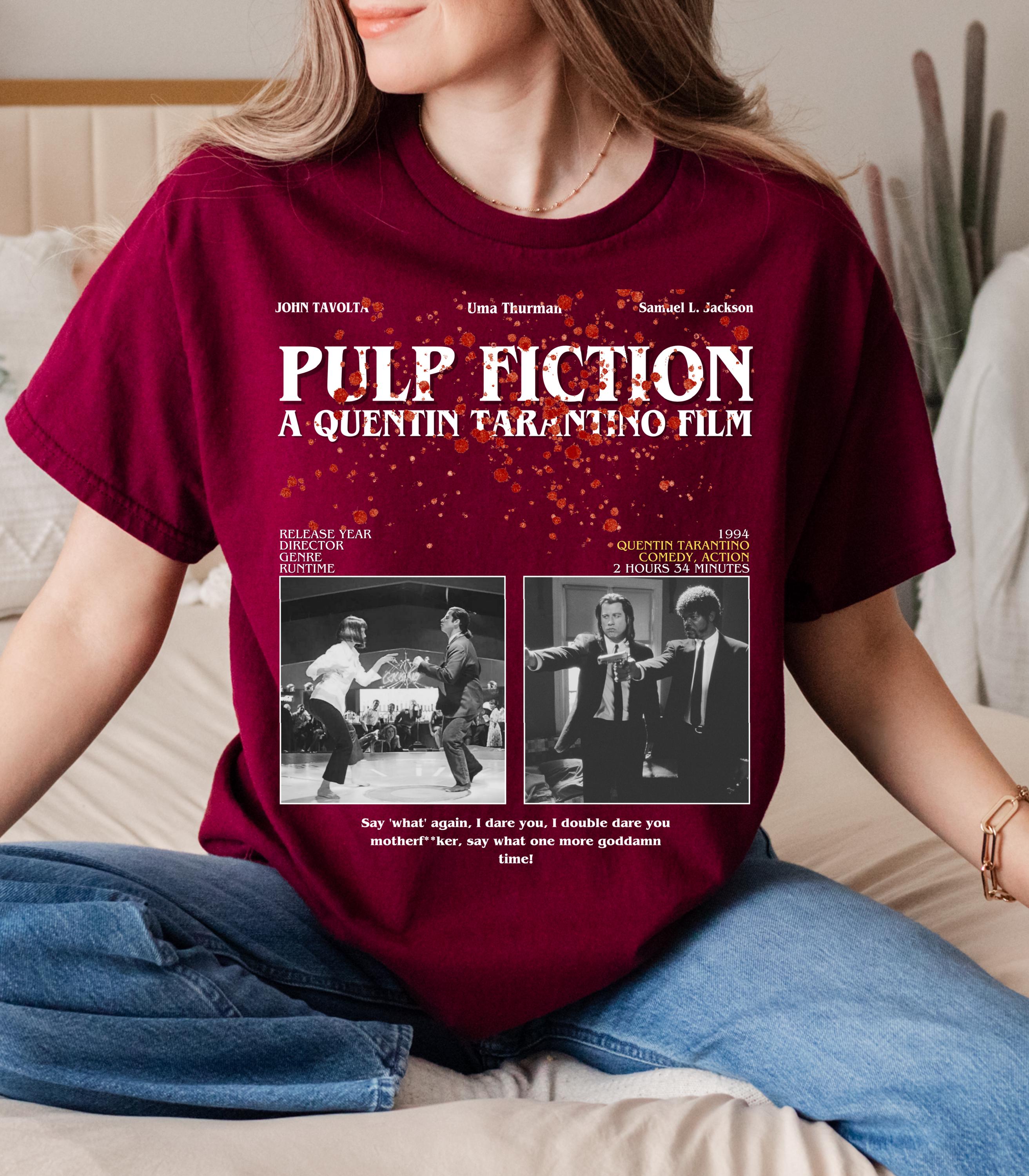 Pulp Fiction T-shirt, Retro Quentin Tarantino Crime Film Graphic Tee ...