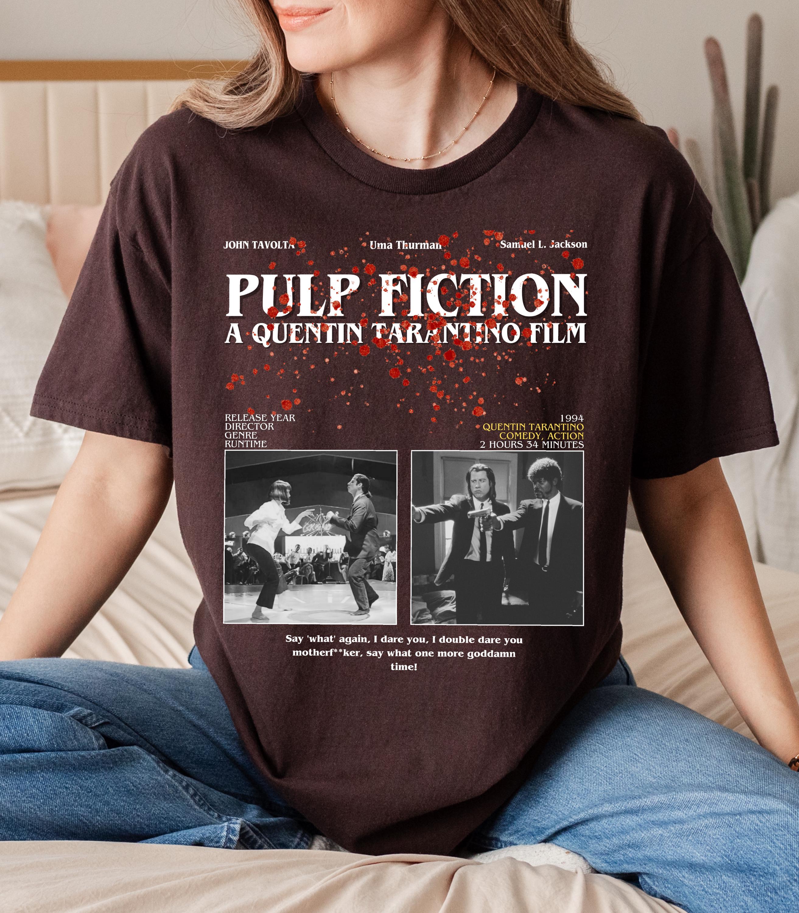 Pulp Fiction T-shirt, Retro Quentin Tarantino Crime Film Graphic Tee ...
