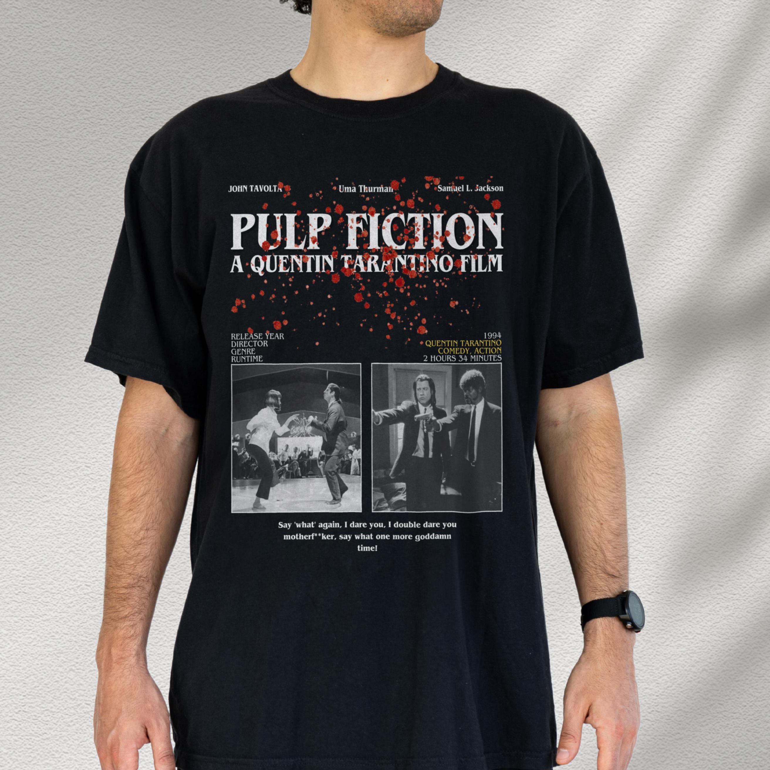 Pulp Fiction T-shirt, Retro Quentin Tarantino Crime Film Graphic Tee ...