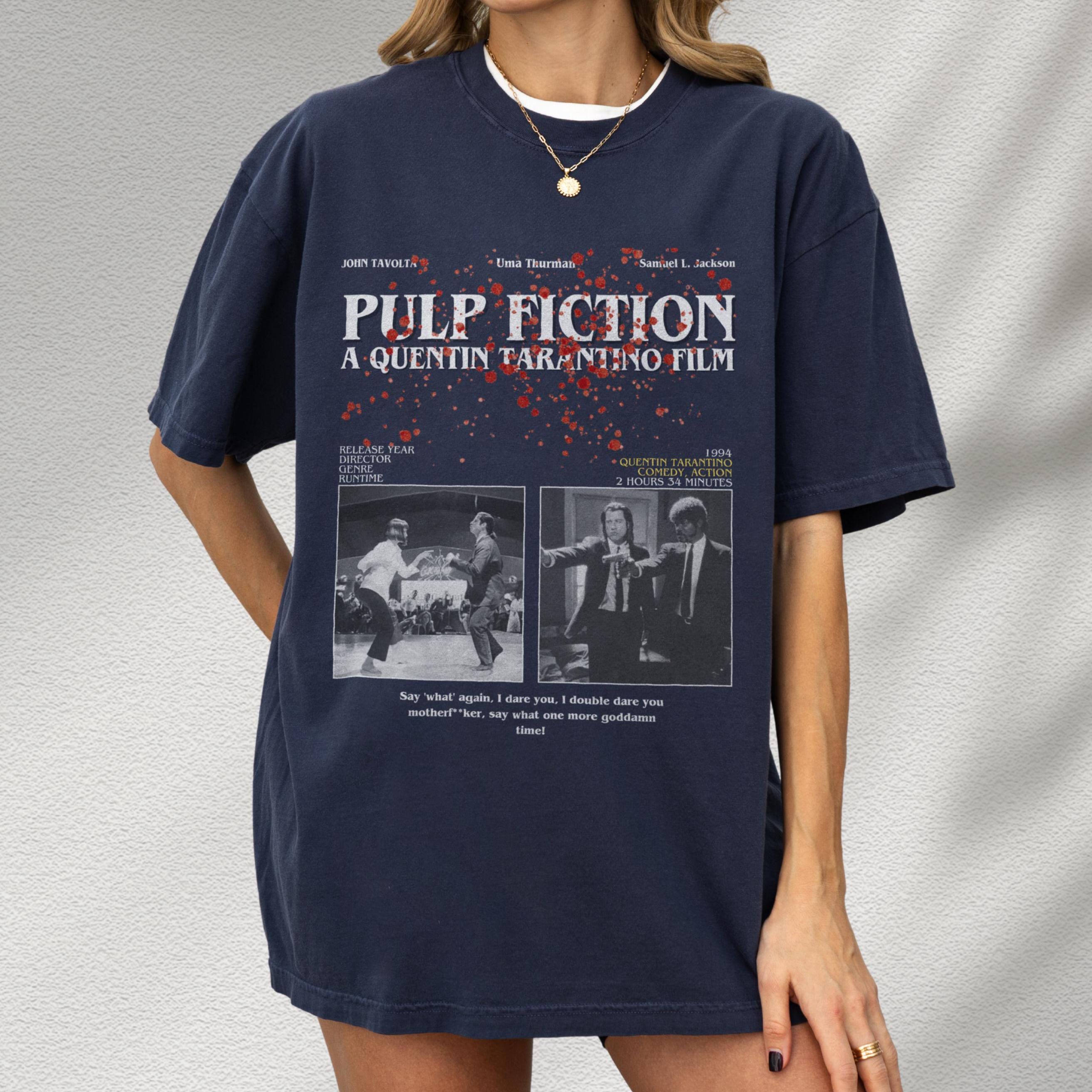 Pulp Fiction T-shirt, Retro Quentin Tarantino Crime Film Graphic Tee ...