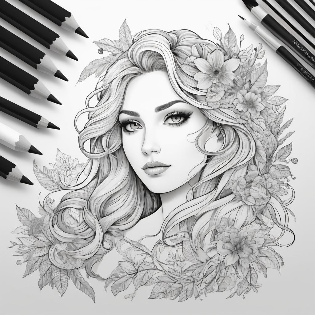 Printable Women Themed 5 Colouring Pages, Instant Download, Printable ...