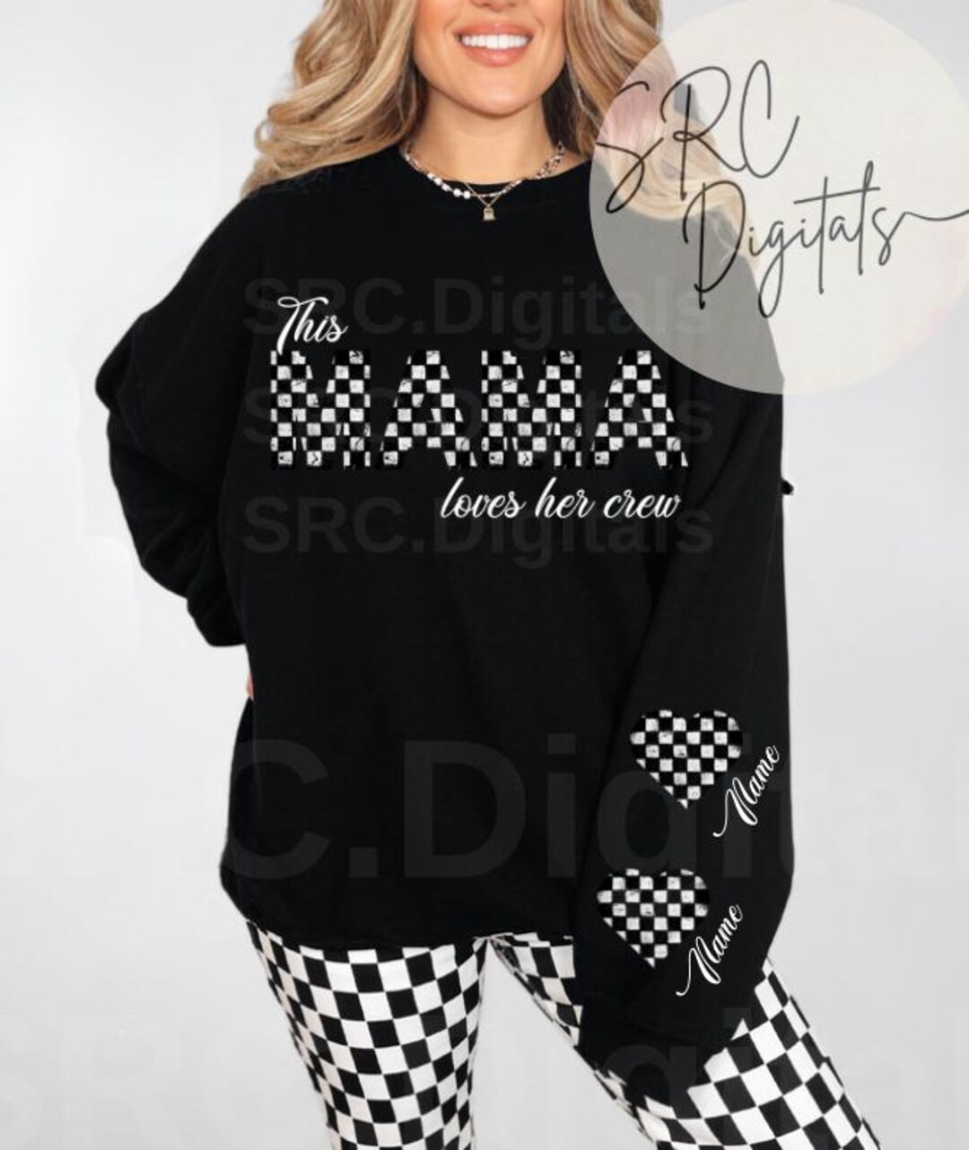 Checkered Mama Customizable Png - Etsy