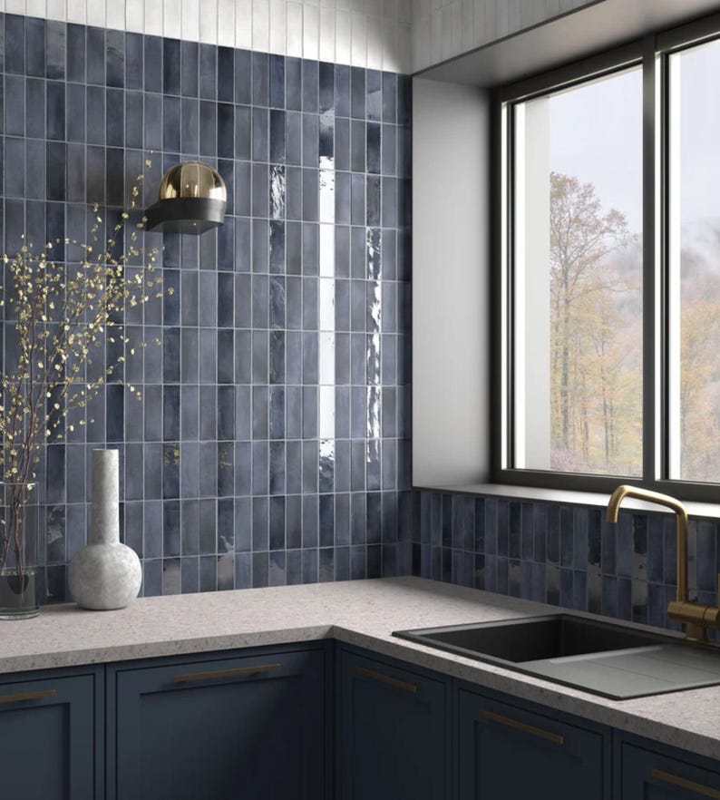 Blue Porcelain Subway Tile 2x6 Glossy or Matte for Floor or Wall - Etsy