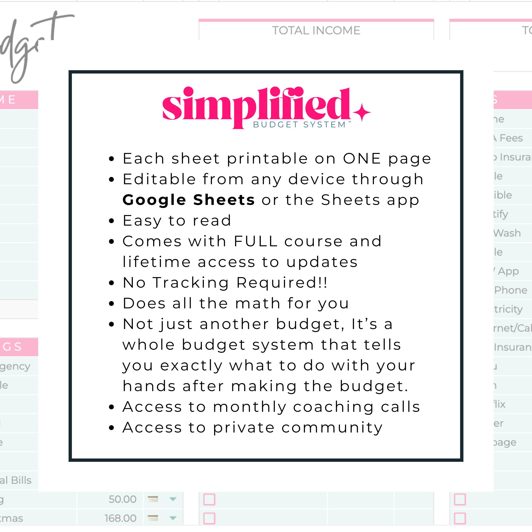 Simplified Budget System - Paycheck Plan, Budget Template, Budget ...