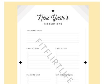 New Years Resolutions Planner Printable Goal Tracker PRINTABLE, IPAD ...